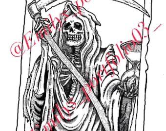 SVG/PNG Cool Death Tarot Card Tattoo Horror Stencil for Cricut Vinyl ...