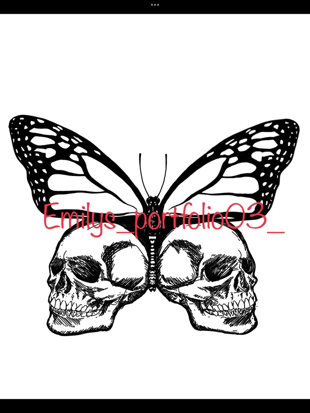 Skull Butterfly Tattoo - Etsy