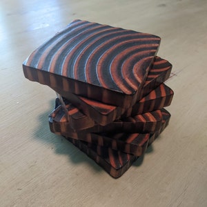 Wooden End Grain Coasters, Natural or Wood Burned Rustic Farmhouse, Set ...