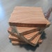 Wooden End Grain Coasters, Natural or Wood Burned Rustic Farmhouse, Set ...