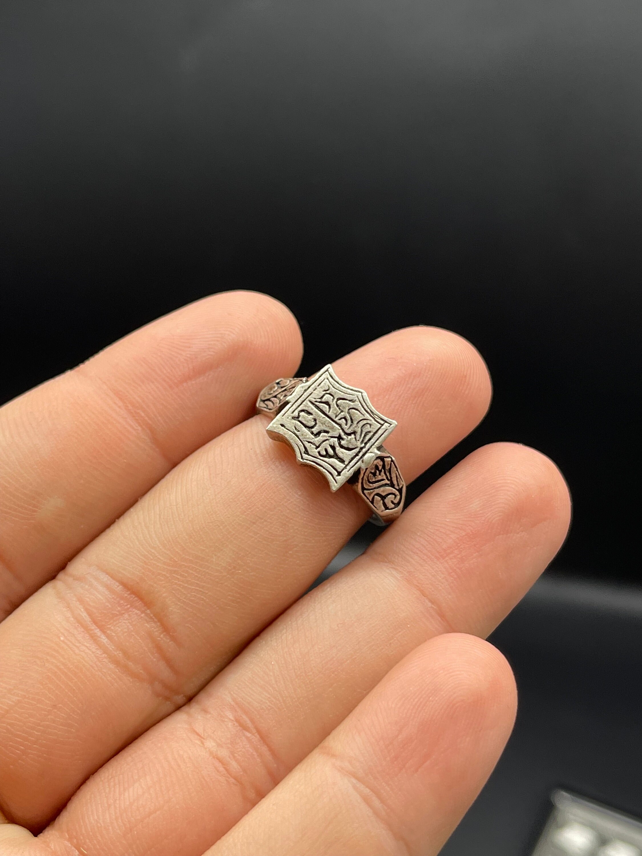 Gorgeous Vintage Handmade Afghani Kuchi Ring Engraved Islamic Writing ...