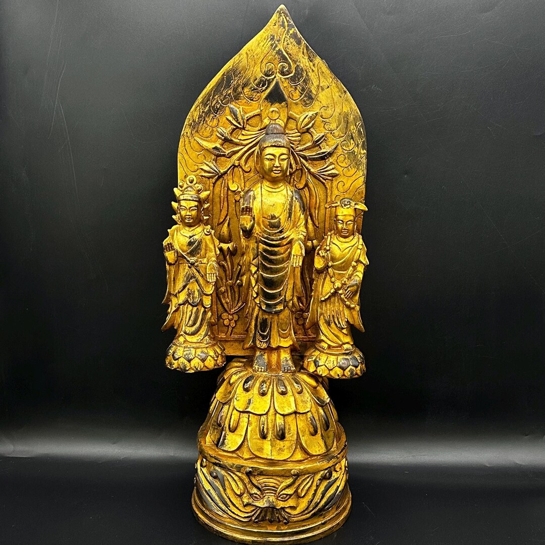 Antique Chinese 18k Gold Gilded Bronze Buddha Statue – Amitabha ...