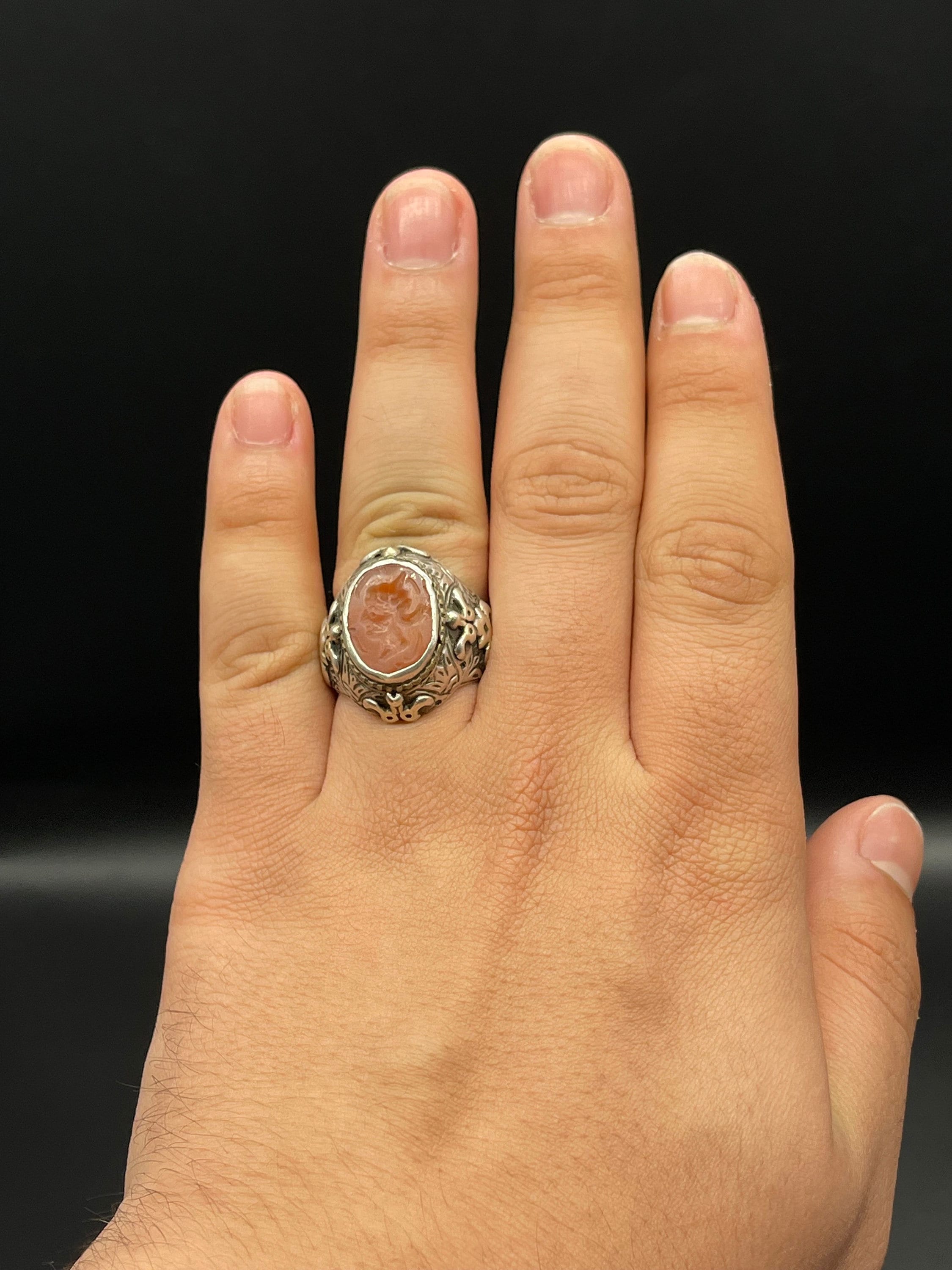 Very Beautiful Ancient Greek Emperor Carved on Natural Red Agate, With ...