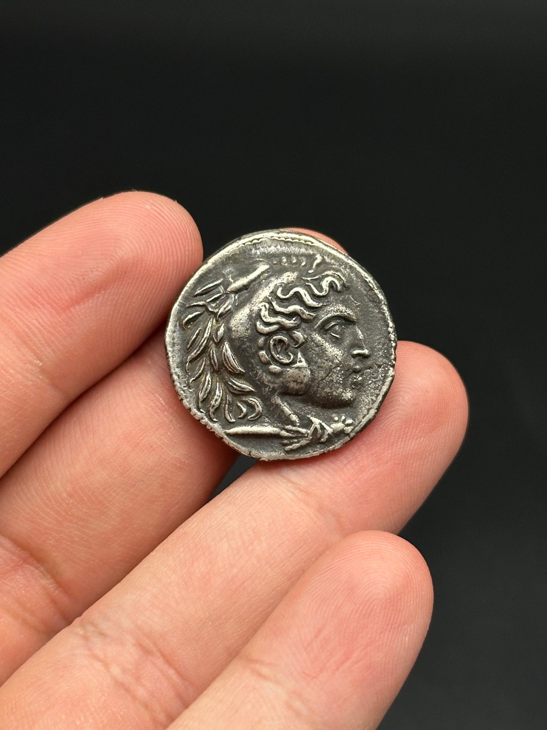 Old Ancient Original Solid Silver Coin Unique Hercules Wearing Lion ...