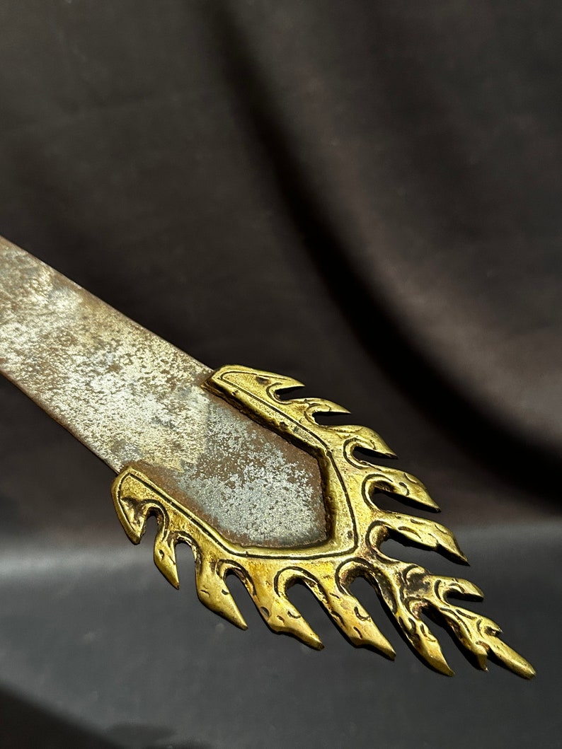 Tibetan Buddhist Ritual Sword With Dragon Handle & Flaming Tip, Tibetan ...