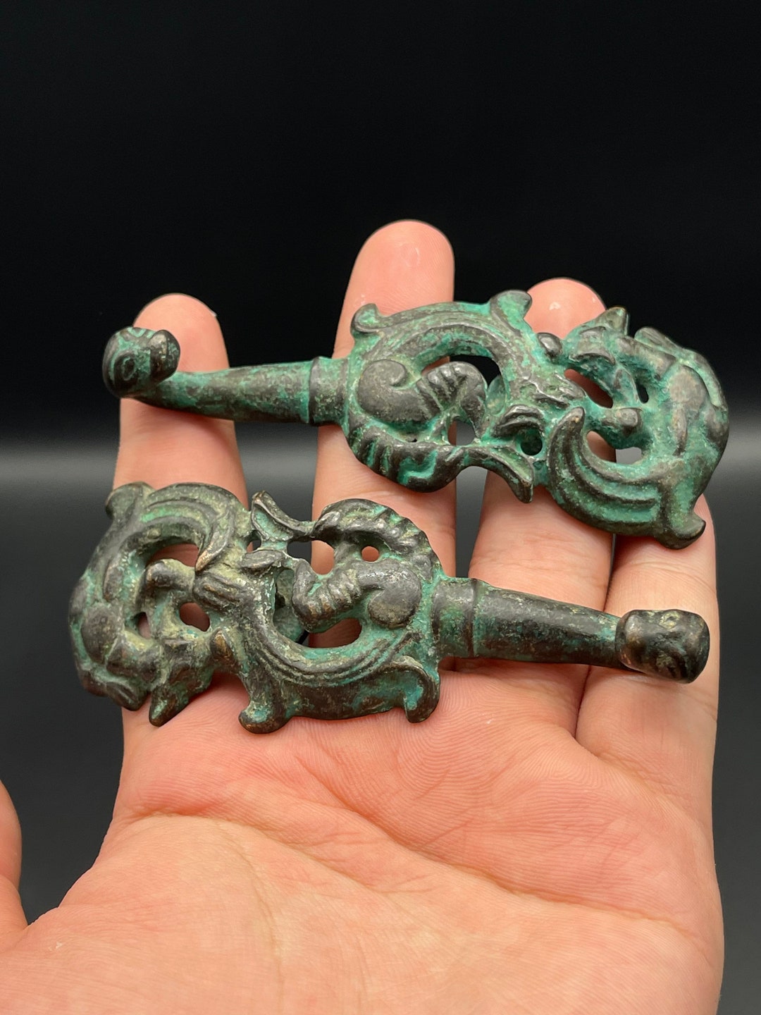 Old Ancient Mongolian Bronze Dragon Belt Buckle Ornament Ordos - Etsy