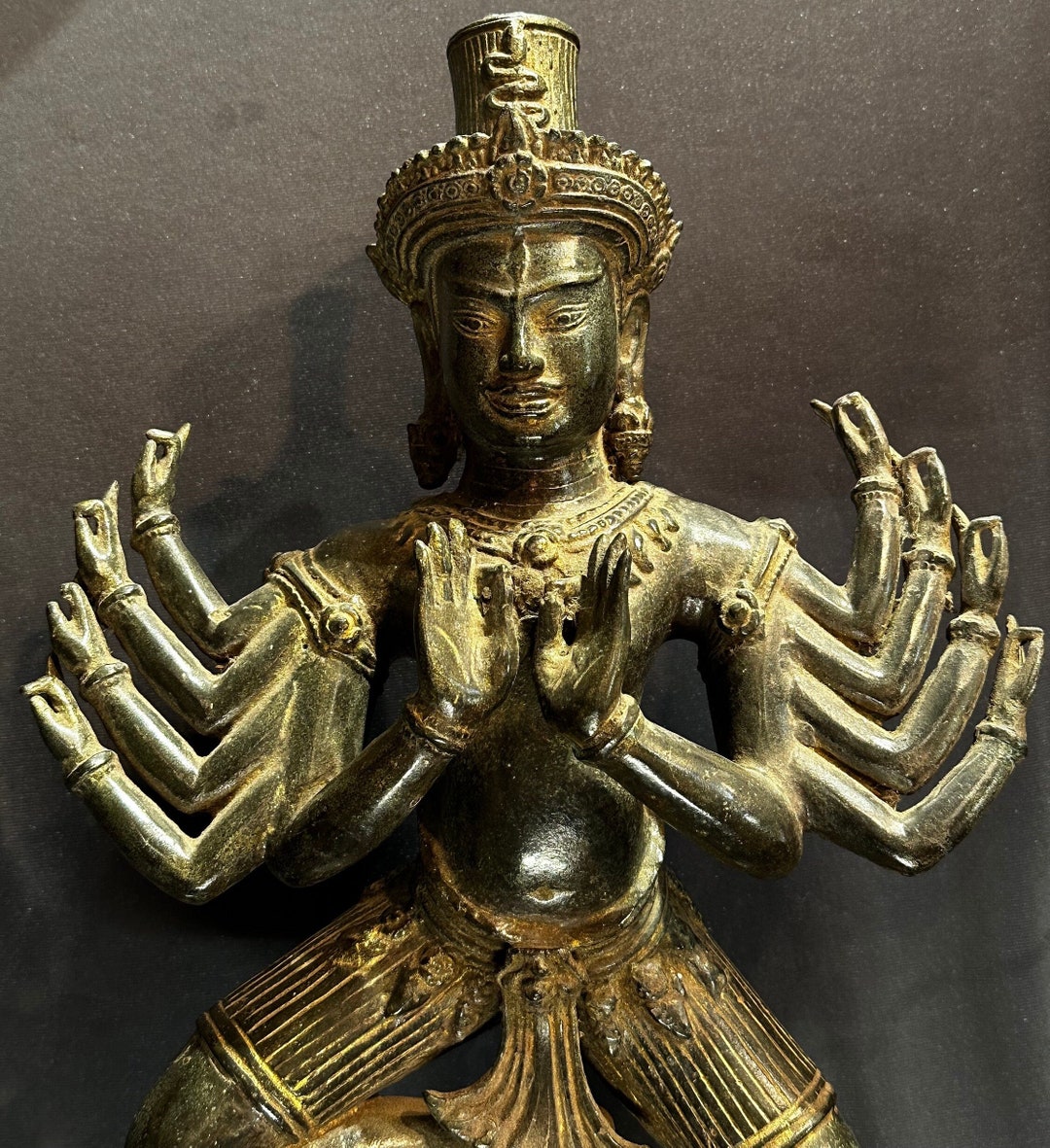 Old Ancient Shiva Statue Antique Khmer Style Bronze Post-bayon ...