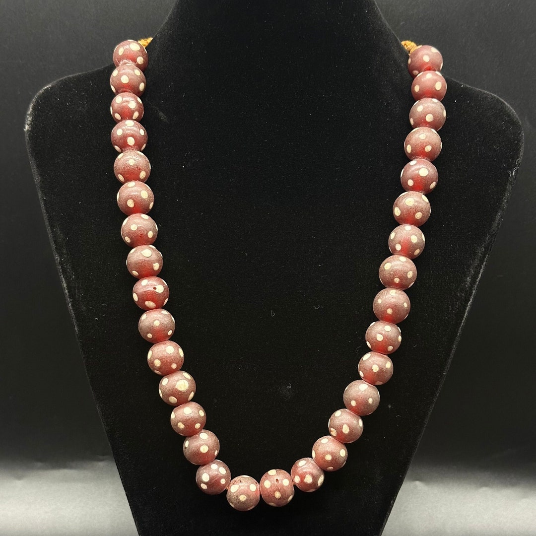 Old Ancient Red and White Colour Venetian Trade Beads Necklace - Etsy