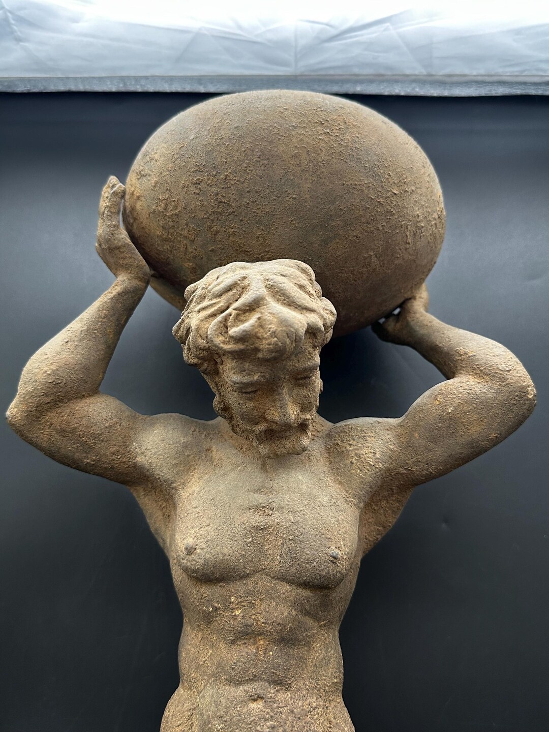 Antique Bronze Atlas Greek Statue – Titan Holding the Sky – Aged Patina ...