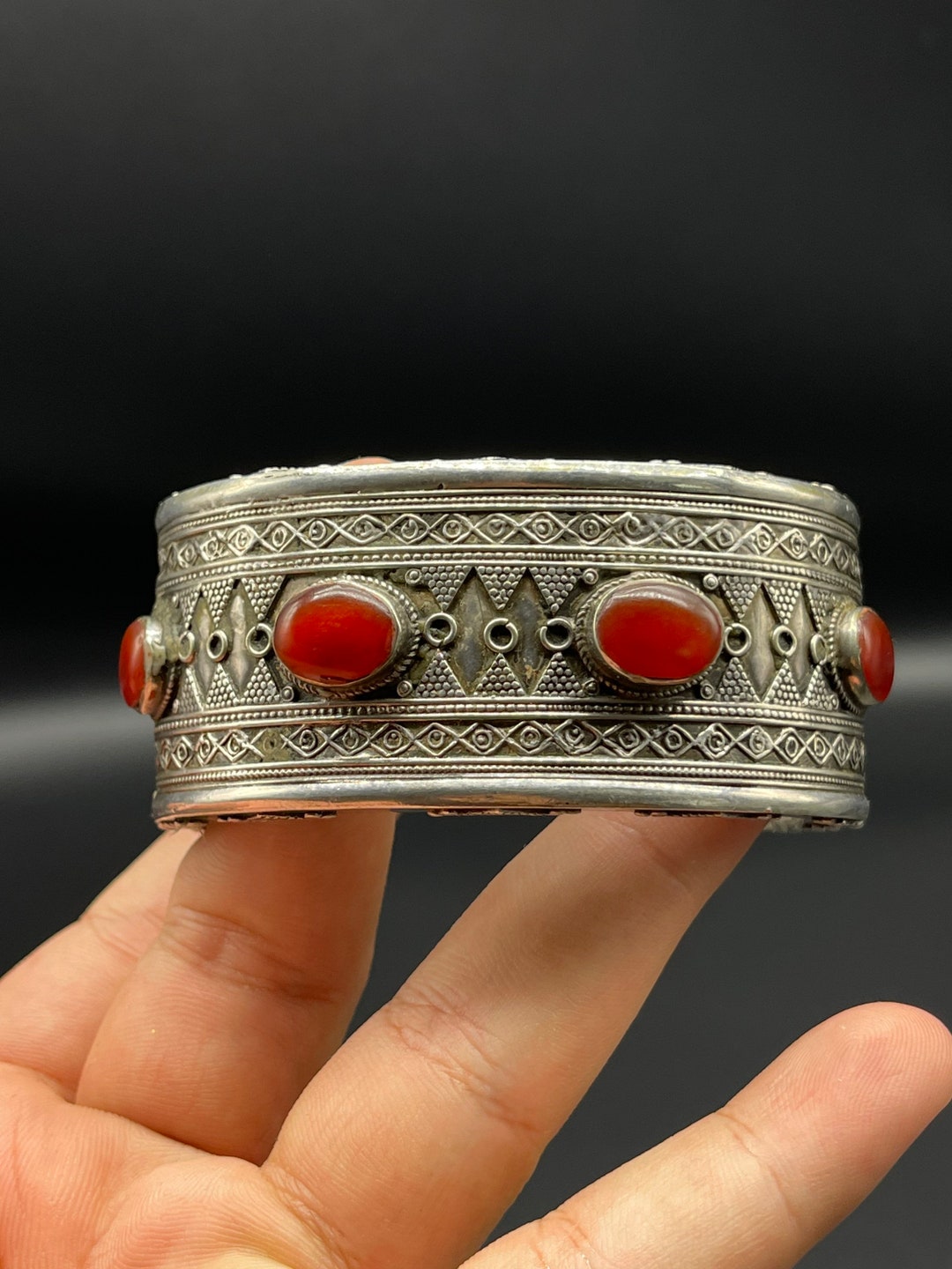 Very Beautiful Old Bukhara Tribe Uzbek Handmade Silver Cuff Bracelet ...