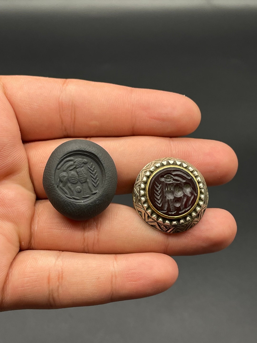 Very Beautiful Old Hamdmade Afghan Silver With Carved Ram on Old ...