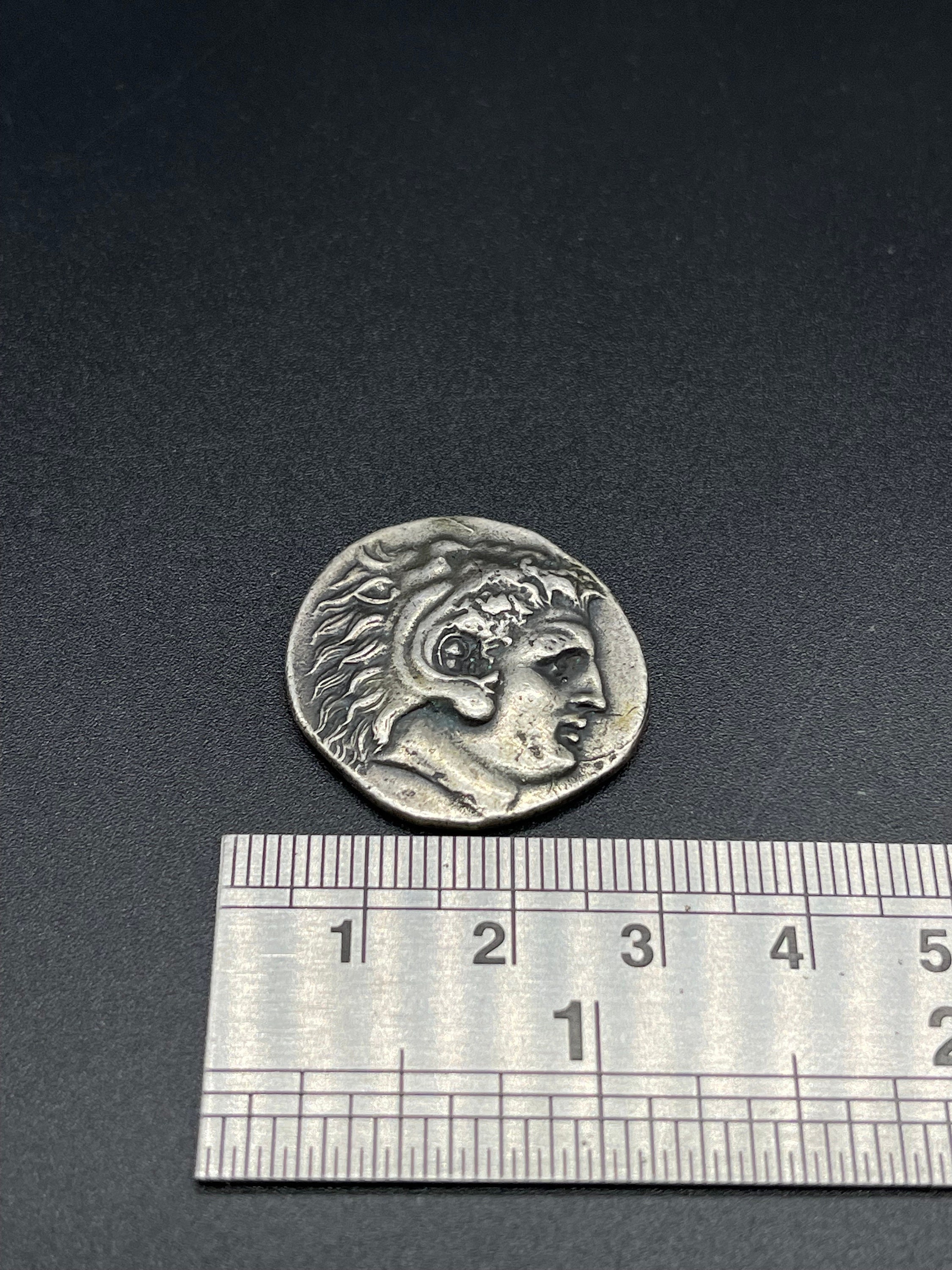 Old Ancient Original Solid Silver Coin Unique Hercules Wearing Lion ...
