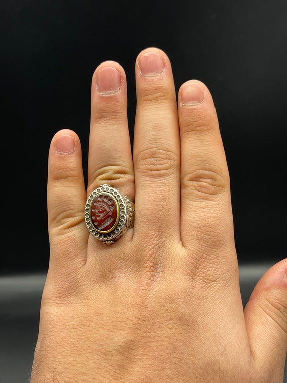 Very Beautiful Old Carved Roman Face On Carnelian Sto… - Gem