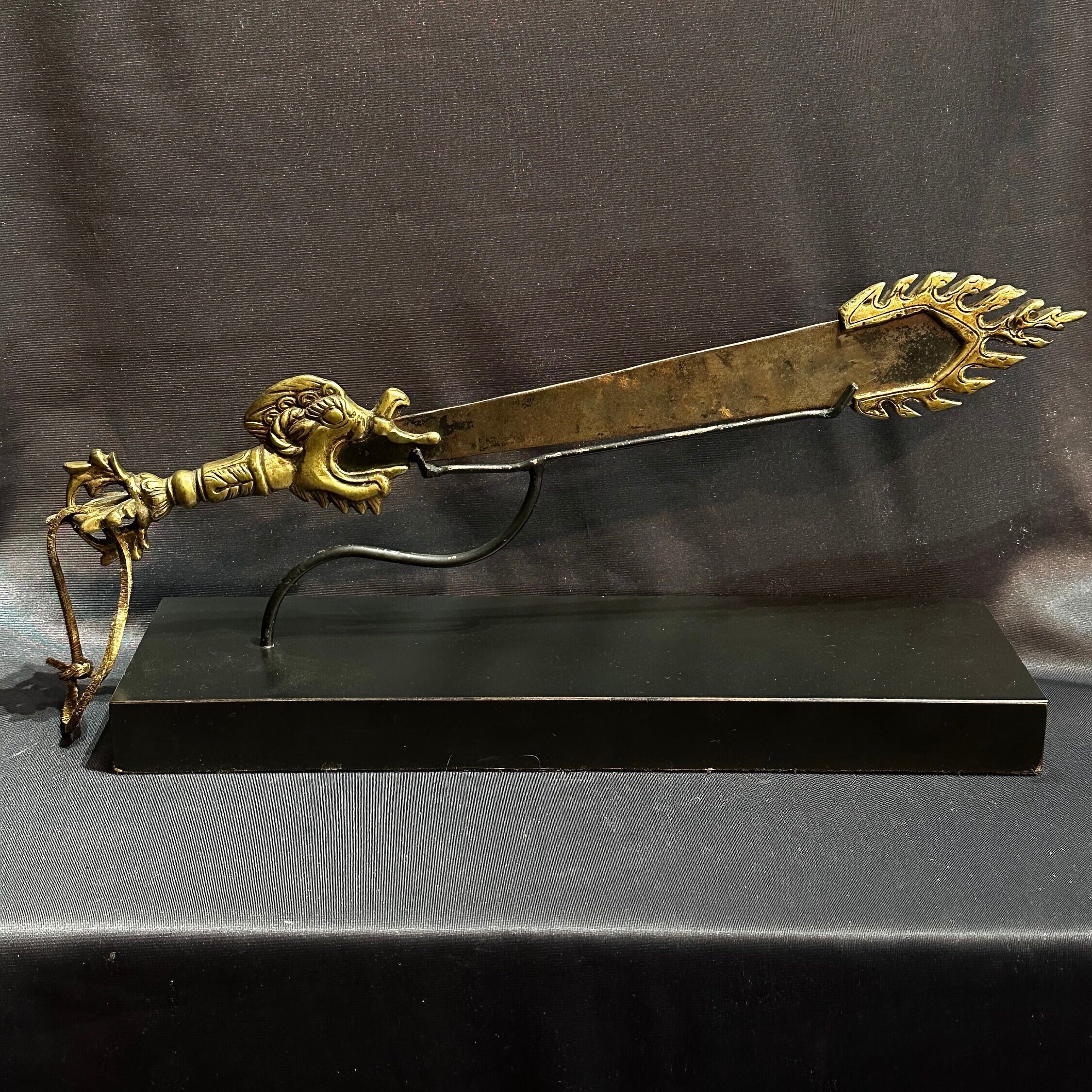 Tibetan Buddhist Ritual Sword With Dragon Handle & Flaming Tip, Tibetan ...