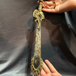 Tibetan Buddhist Ritual Sword With Dragon Handle & Flaming Tip, Tibetan ...