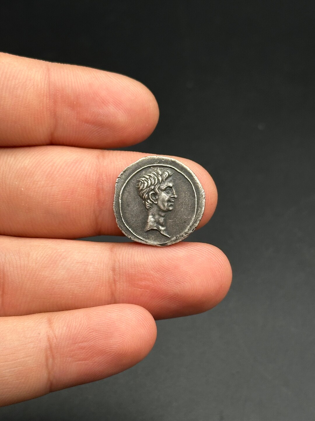 Old Gorgeous Roman Octavian (augustus) Silver Coin, Silver Denarius ...