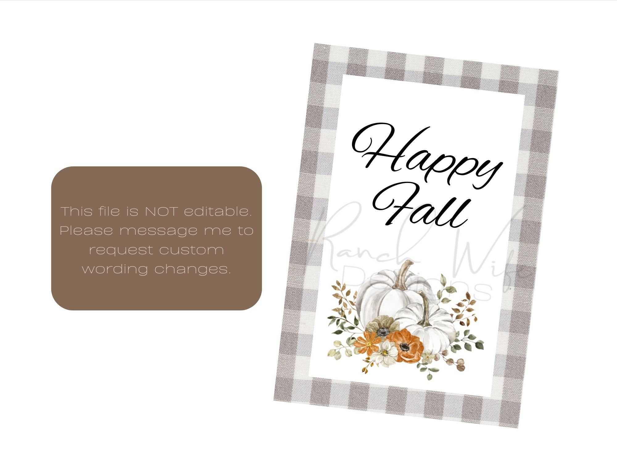 PRINTABLE Fall Pumpkin Gift Tags, Rustic Pumpkin, Fall Digital Download ...