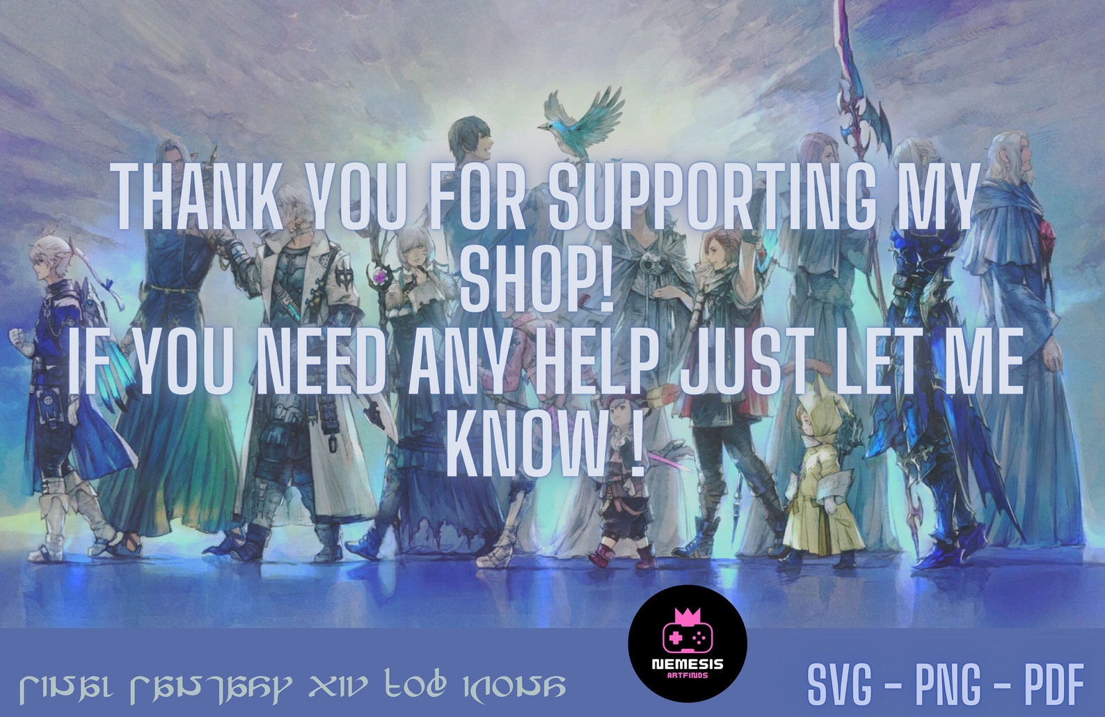 Final Fantasy XIV Metor Jobs SVG File Cricut Glowforge Digital Download ...