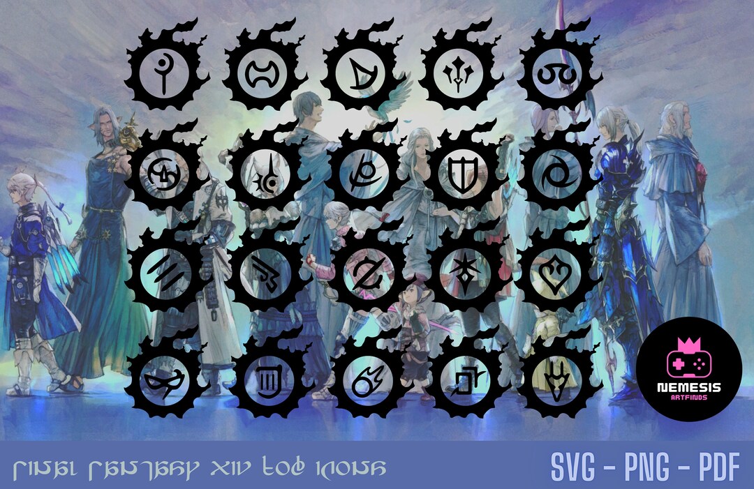 Final Fantasy XIV Metor Jobs SVG File Cricut Glowforge Digital Download ...