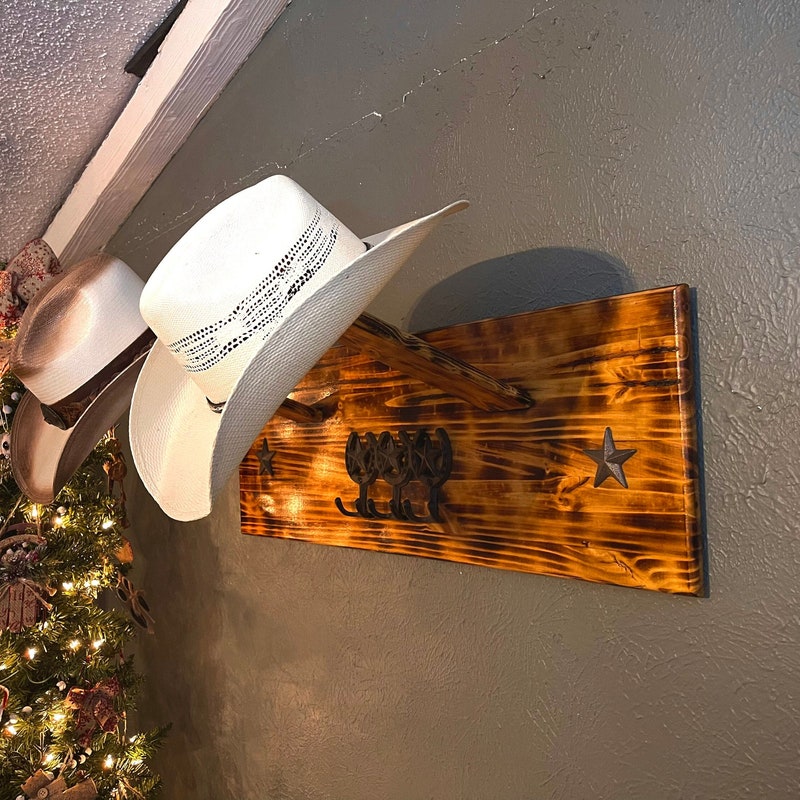 Wood Hat Rack - Etsy