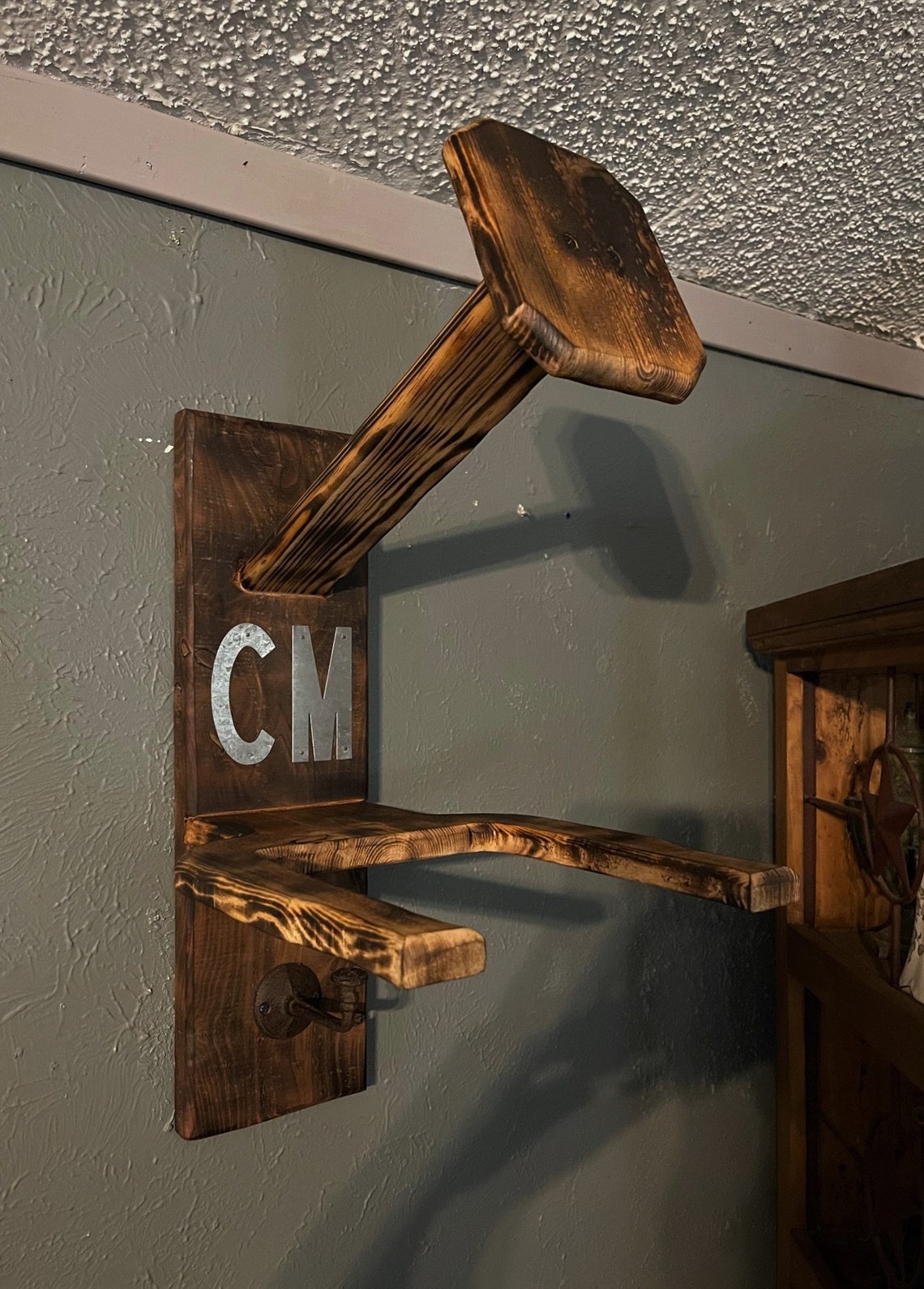 Cowboy Hat Rack -custom - 2 Hats, 1 Cap - Etsy