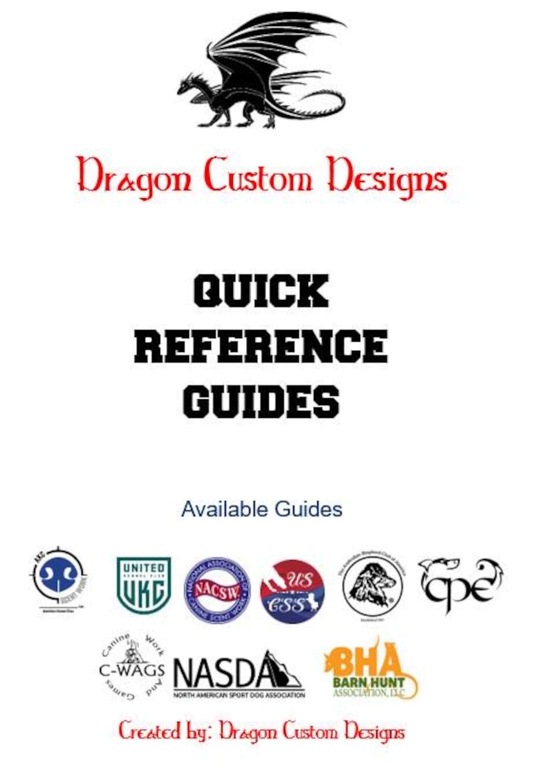 Nosework Quick Reference Guides - Etsy