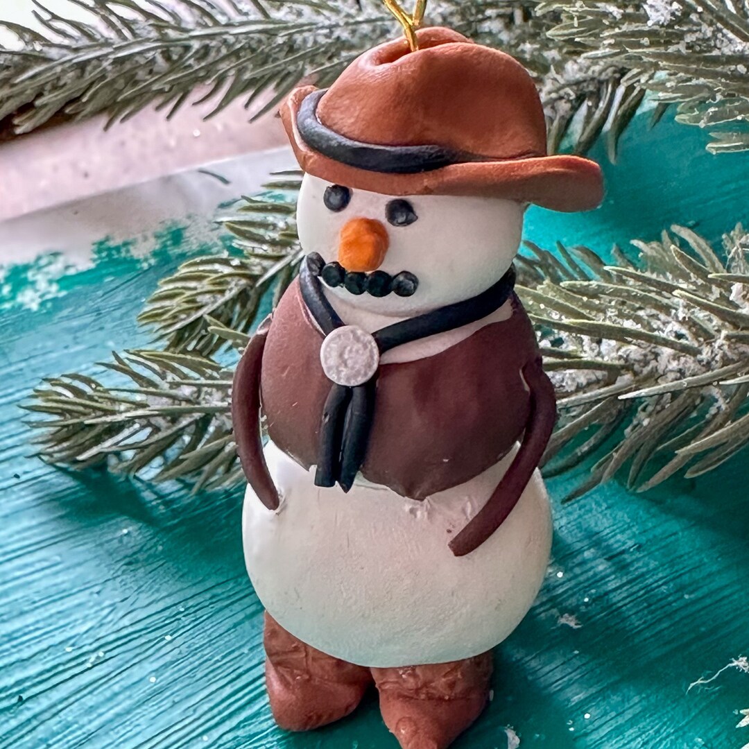 Cowboy Snowman Ornament, Country Christmas Ornament, Personalized ...