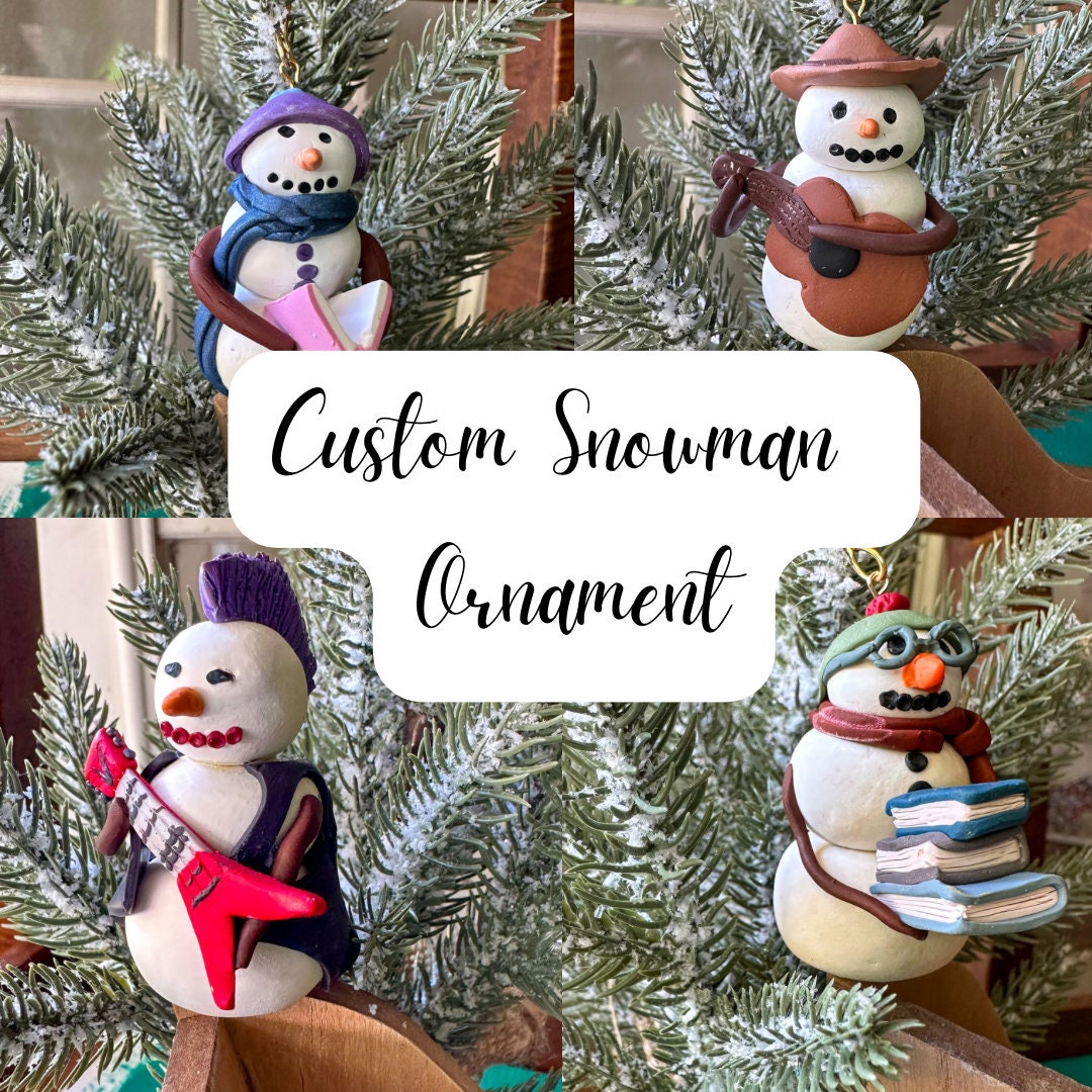 Custom Christmas Ornament, Personalized Snowman Ornament, Themed ...
