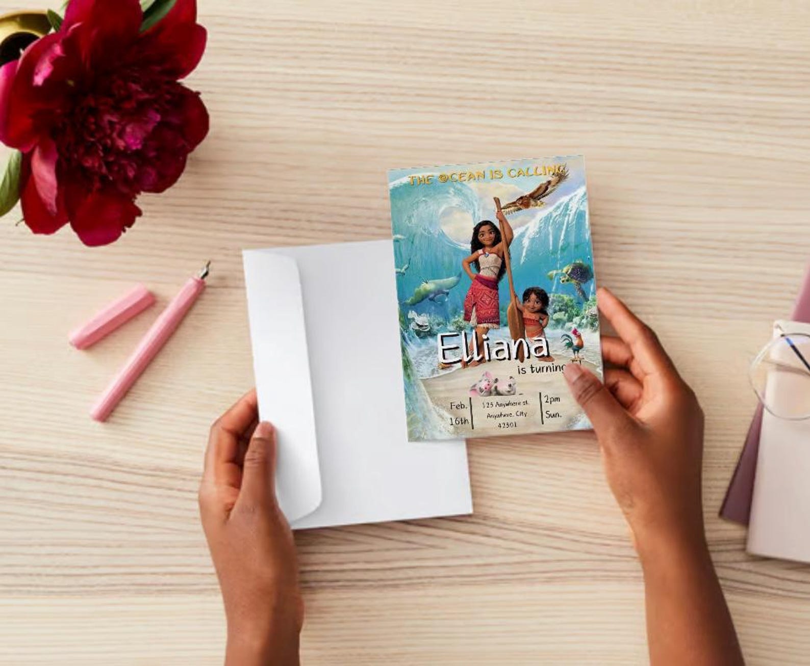 Moana 2 Birthday Invitation | Moana and Simea Birthday Invite | Kids ...