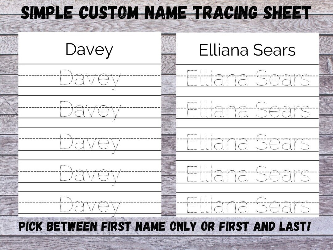 Personalized Name Tracing Sheet for Handwriting Practice, Homeschool ...