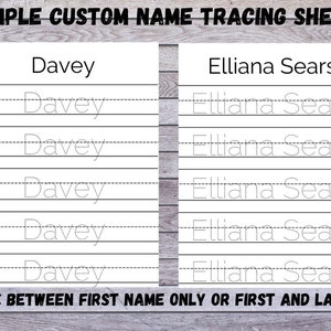 Personalized Name Tracing Sheet for Handwriting Practice, Homeschool ...