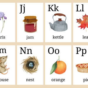 Homestead Themed Alphabet Flashcards/ Watercolor Alphabet Flashcards ...