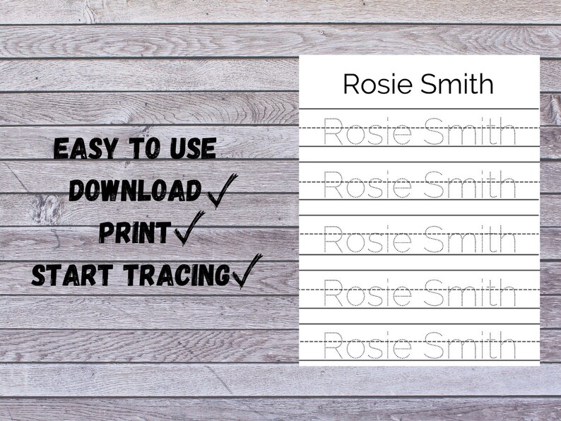 Personalized Name Tracing Sheet for Handwriting Practice, Homeschool ...