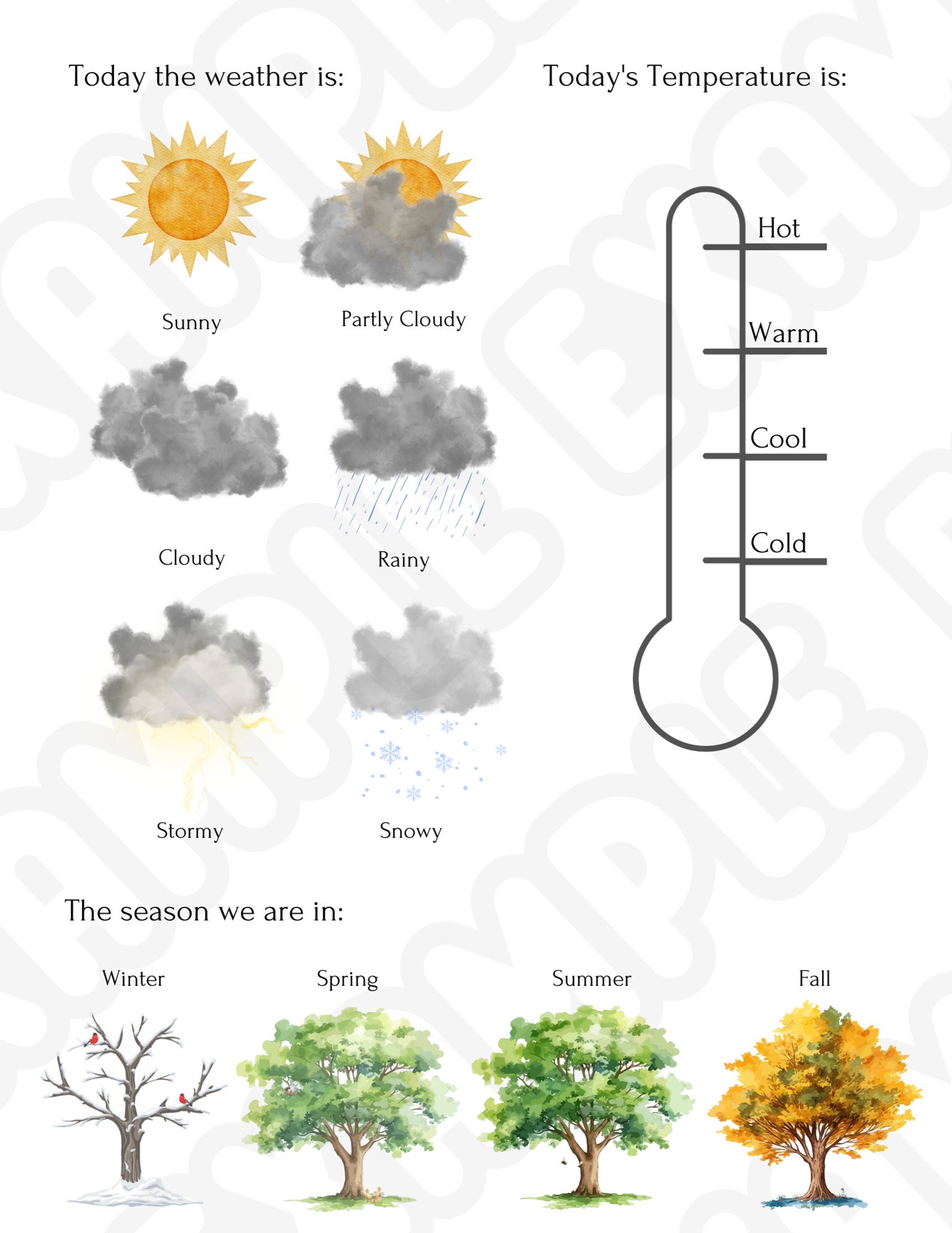 Weather Morning Menu, Homeschool Morning Menu, Homeschool Worksheets - Etsy