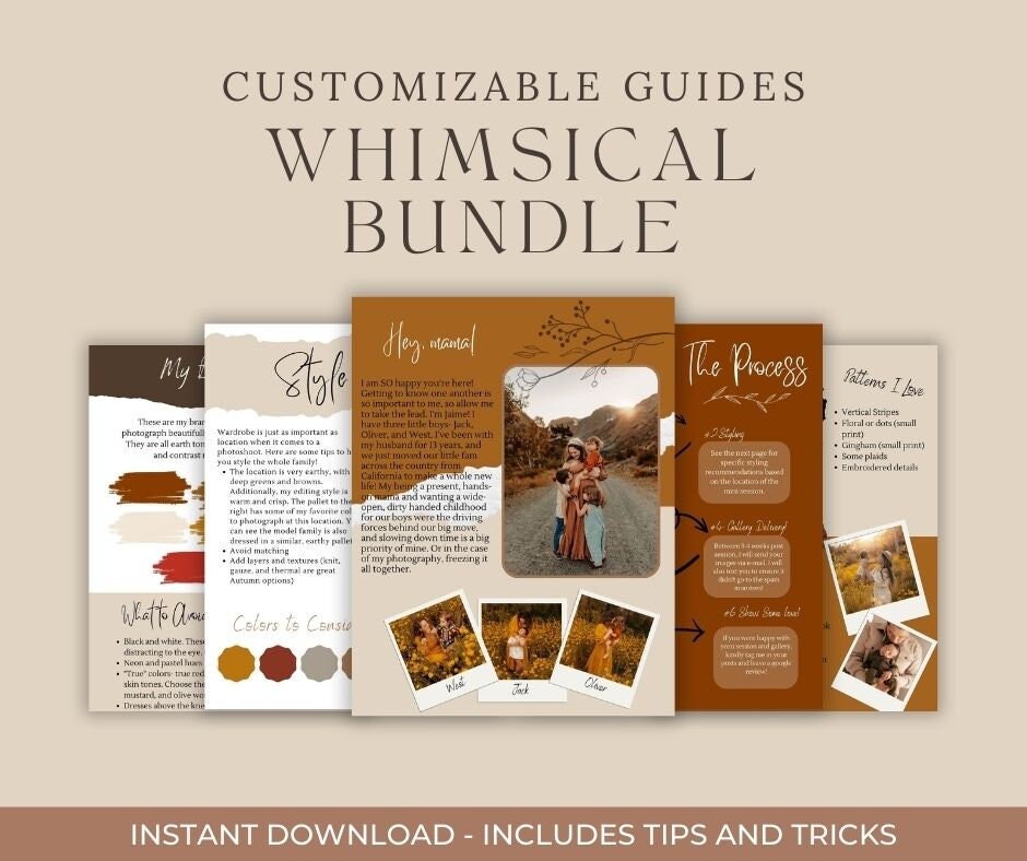 Whimsical Bundle: Client Experience Guide, Styling Guide, Mini Session ...