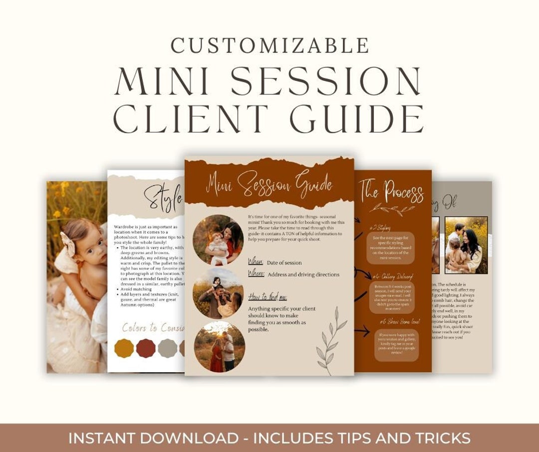 Whimsical Mini Session Client Experience Guide, Customizable Canvas ...