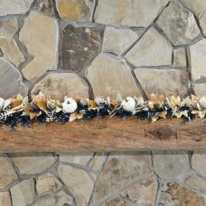 Blue Fall Garland for Mantel, Blue Fall Home Decor, Blue Eucalyptus ...