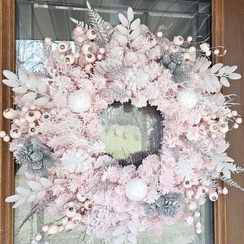 Christmas Wreath Pink - Etsy