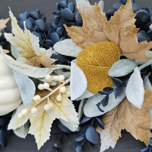 Blue Fall Garland for Mantel, Blue Fall Home Decor, Blue Eucalyptus ...