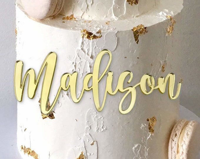 Cursive - Acrylic Custom Cake Name Tags, Cake Charms, Place Cards for ...