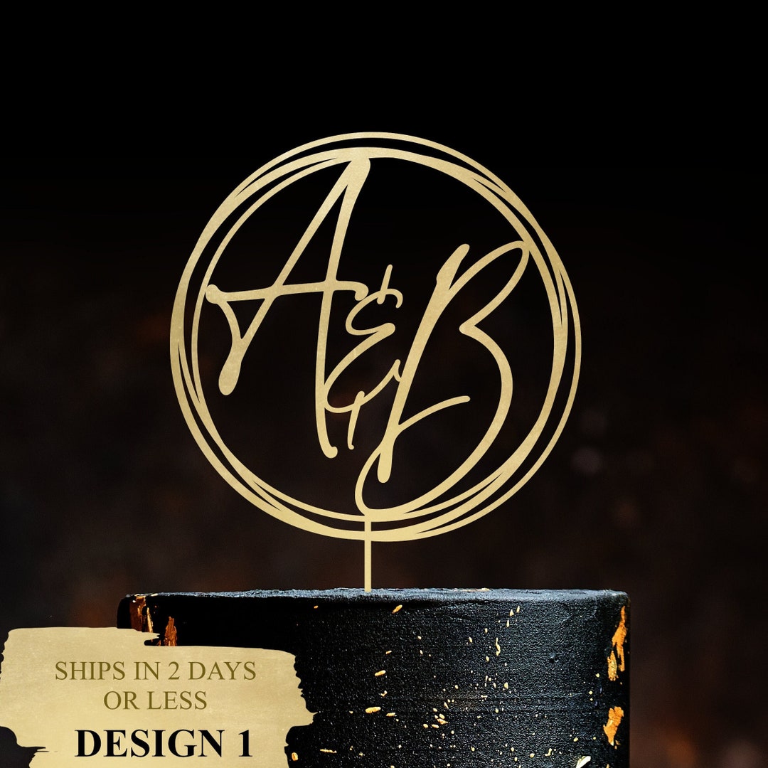 Letter Wedding Cake Topper, Gold Initial Wedding Cake Topper ...