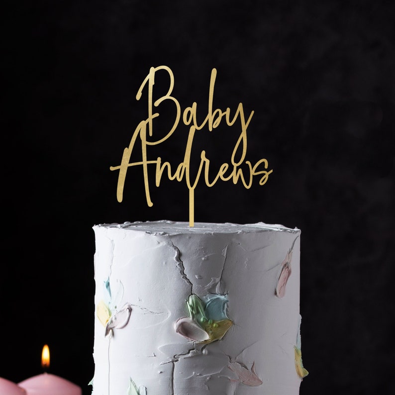 Baby Name Cake Topper for Baby Shower Wood Name Cake Topper - Etsy