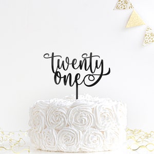 21st Birthday Cake Topper | Acrylic Cake Topper | Wooden Twenty-one ...