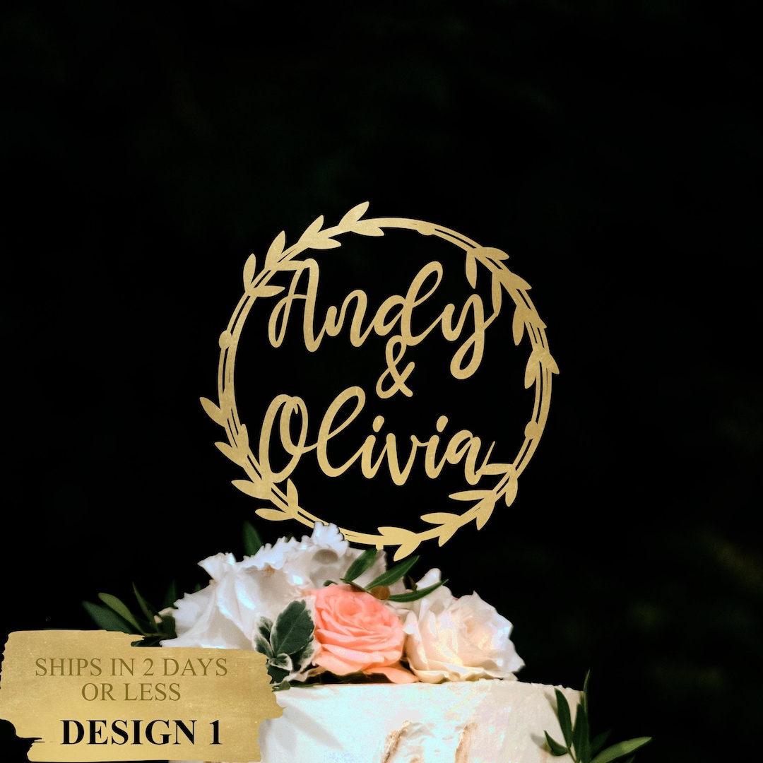 Custom Name Cake Topper for Wedding Anniversary, Custom Cake Topper ...