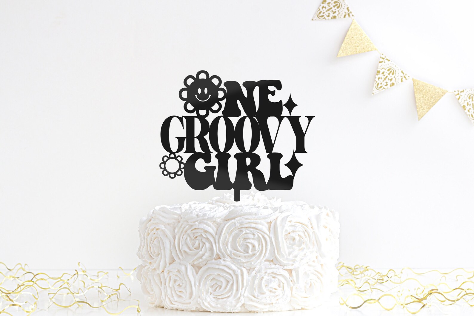 Happy First Birthday Cake Topper | Acrylic Cake Topper | One Retro Cake ...
