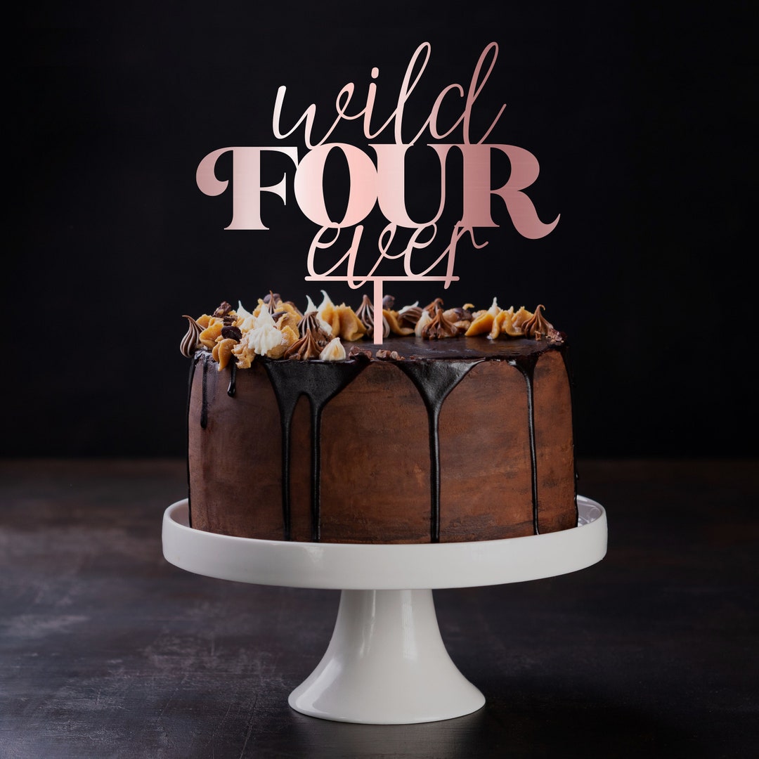4th Birthday Cake Topper | Acrylic Birthday Cake Topper | Wooden Cake ...