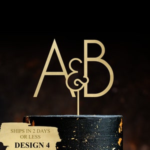 Letter Wedding Cake Toppers, Initial Cake Topper, Personalised Cake ...