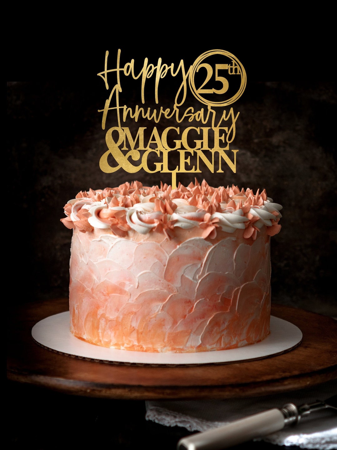 Happy Anniversary Cake Topper, Custom Cake Topper for Wedding ...