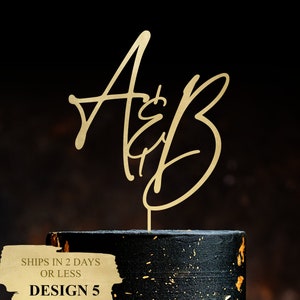 Letter Wedding Cake Topper, Gold Initial Wedding Cake Topper ...