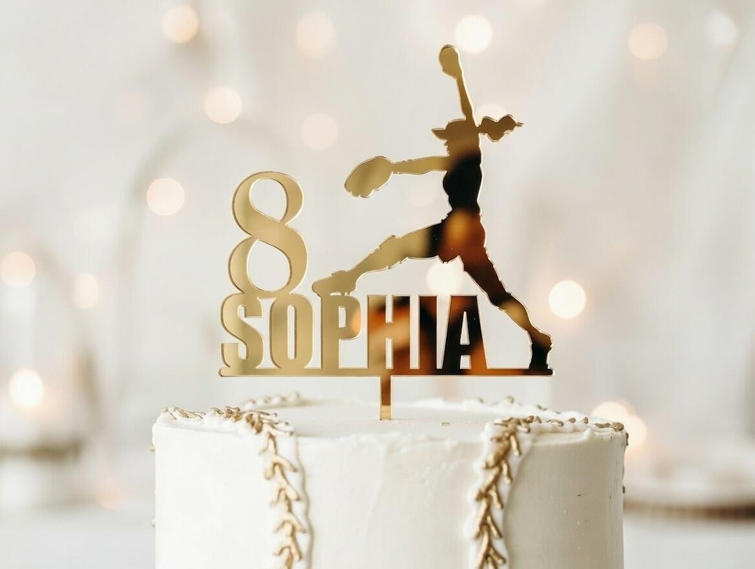 Softball Pitcher Cake Topper for Softball Party, Birthday Cake Topper ...